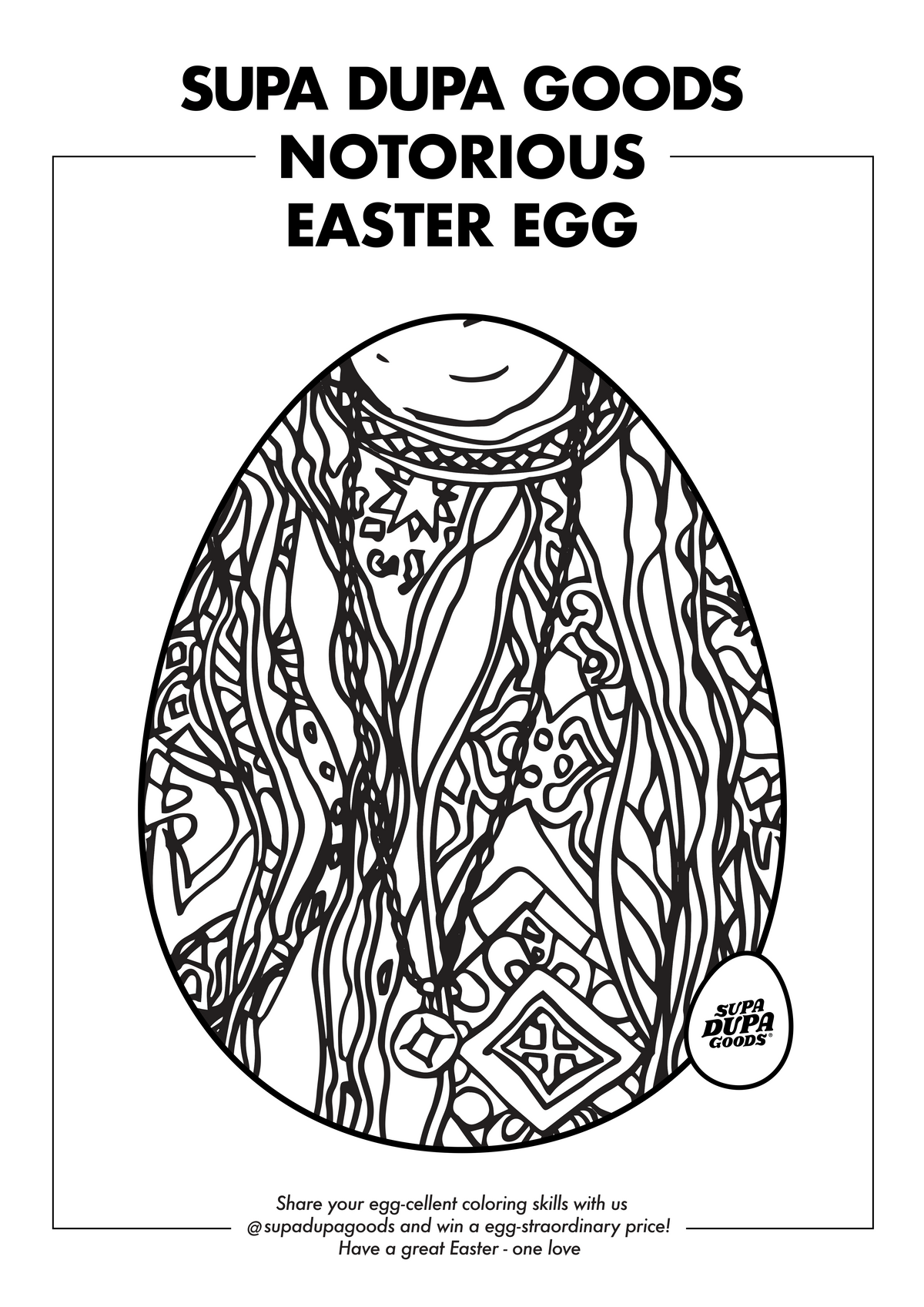 Notorious B.I.G. Easter egg - Coloring page
